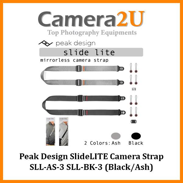 Peak Design SlideLITE Camera Strap SLL-AS-3 SLL-BK-3 (Black/Ash) | Camera2u Malaysia Top Camera ...