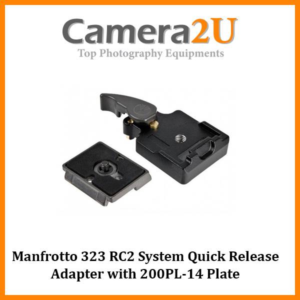 Manfrotto 323 RC2 System Quick Release Adapter with 200PL-14 Plate| Camera2u Malaysia Top Camera ...