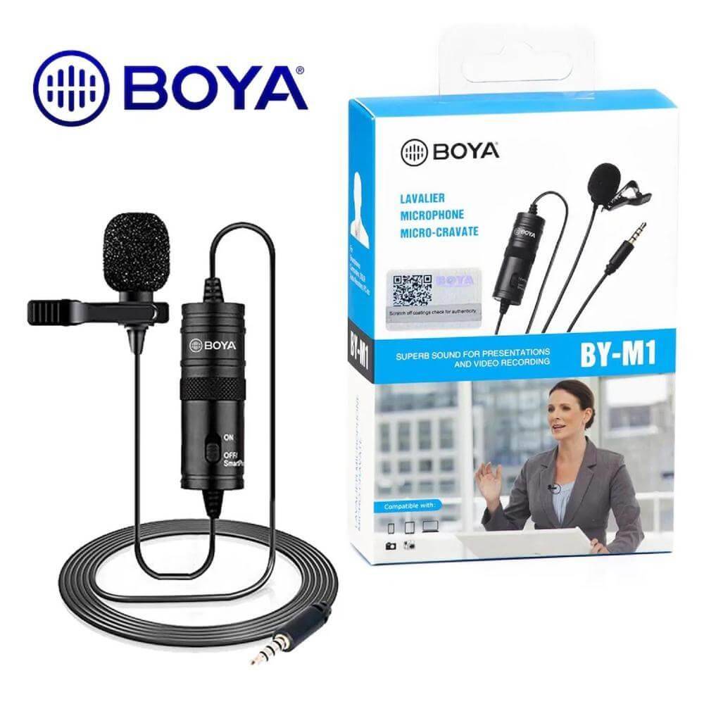 Original Boya BY-M1 BYM1 Omnidirectional Lavalier Microphone Clip Mic ...
