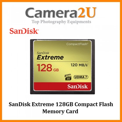 SanDisk Extreme 128GB Compact Flash CompactFlash CF Memory Card (120MB/S)