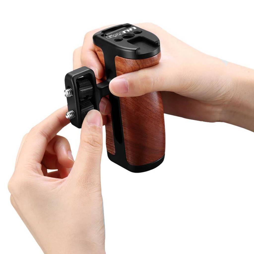 UURig R027 Wooden DSLR Camera Hand Grip Handle with cold shoe Mount Led ...