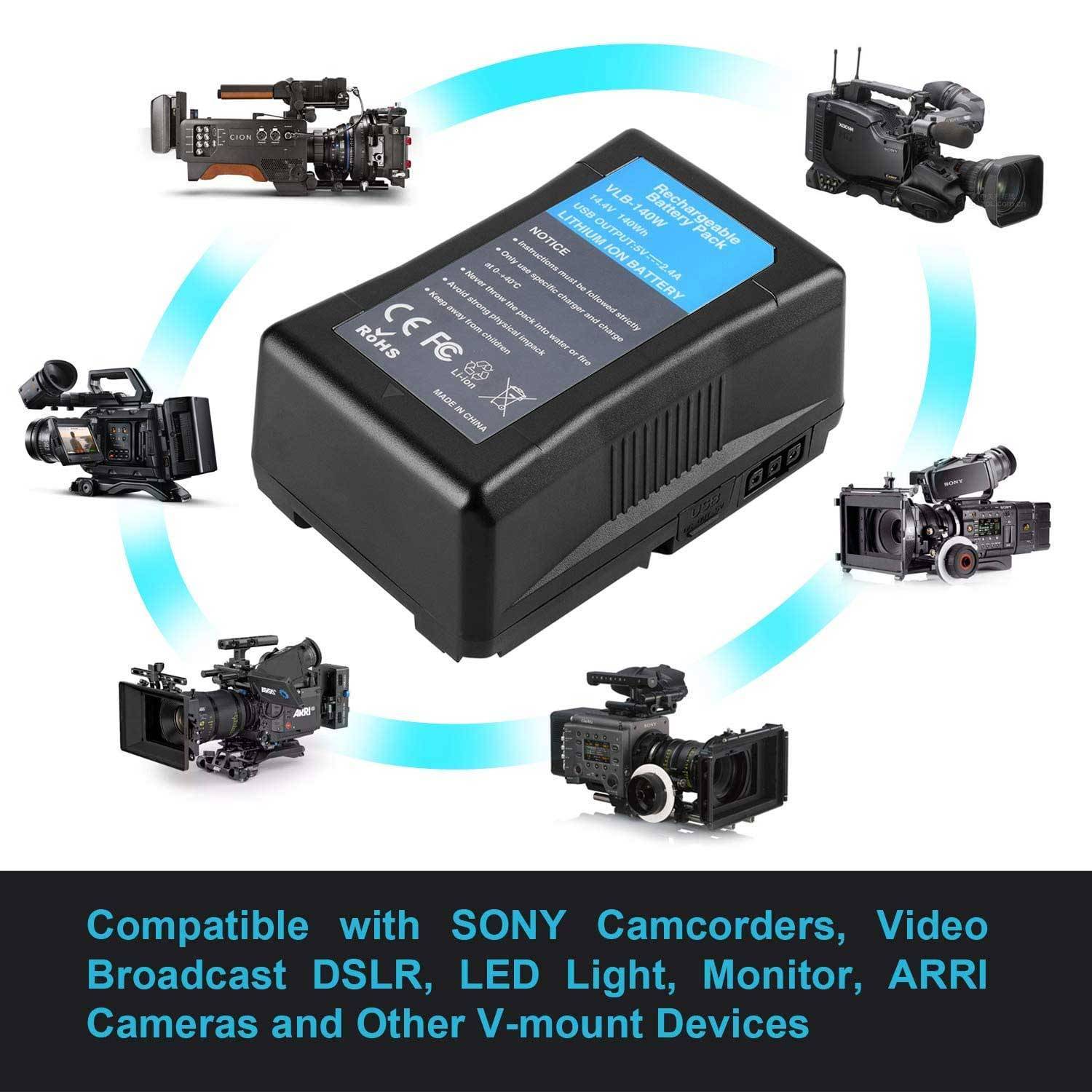 Kingma VLB-140W 140WH 10000MAH Rechargeable V-mount V-lock V Mount ...