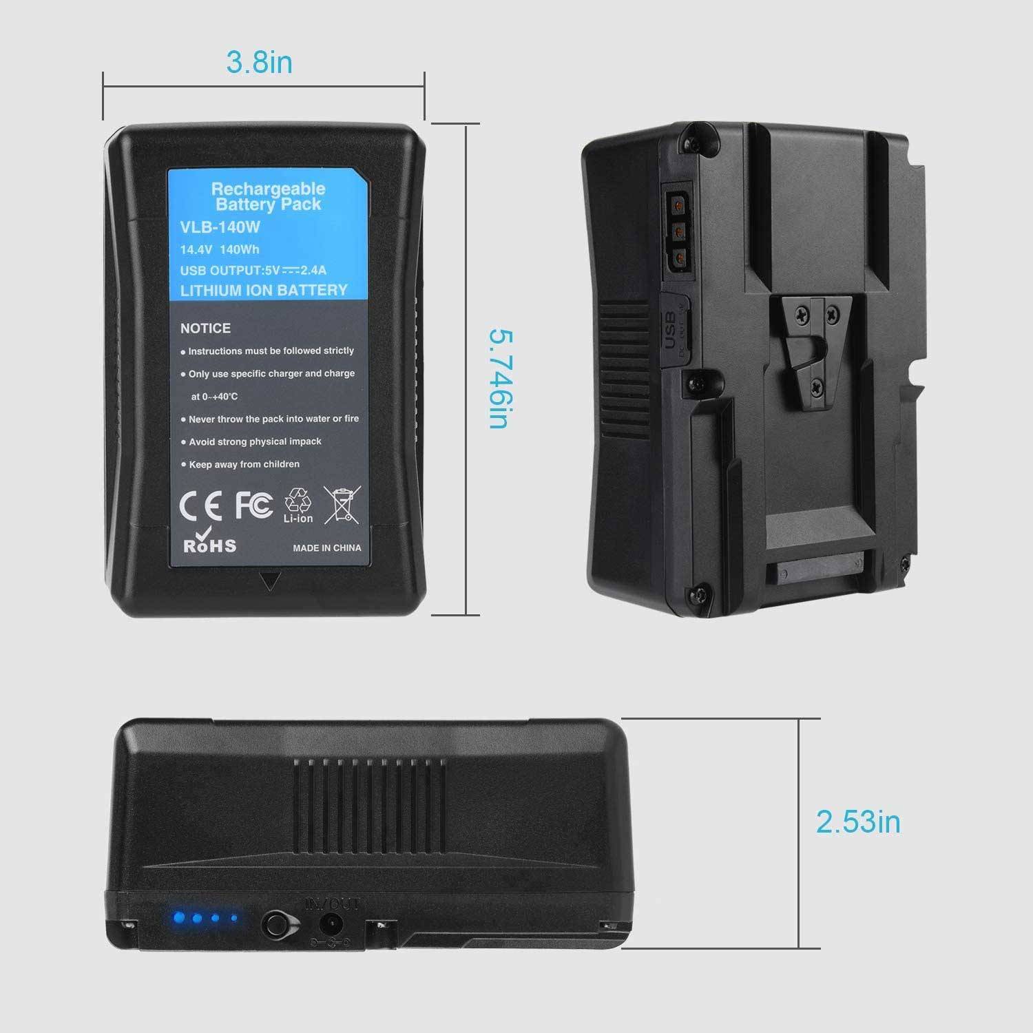 Kingma VLB-140W 140WH 10000MAH Rechargeable V-mount V-lock V Mount ...