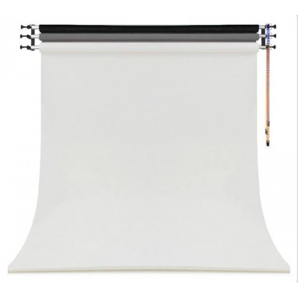 Wall mounted manual chain backdrop kit with 3 colors paper backdrop ...