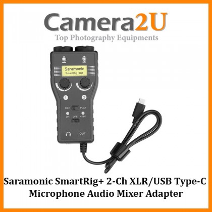 Saramonic SmartRig+ 2-Ch XLR/USB Type-C Microphone Audio Mixer Adapter UC Two Channel Audio ...