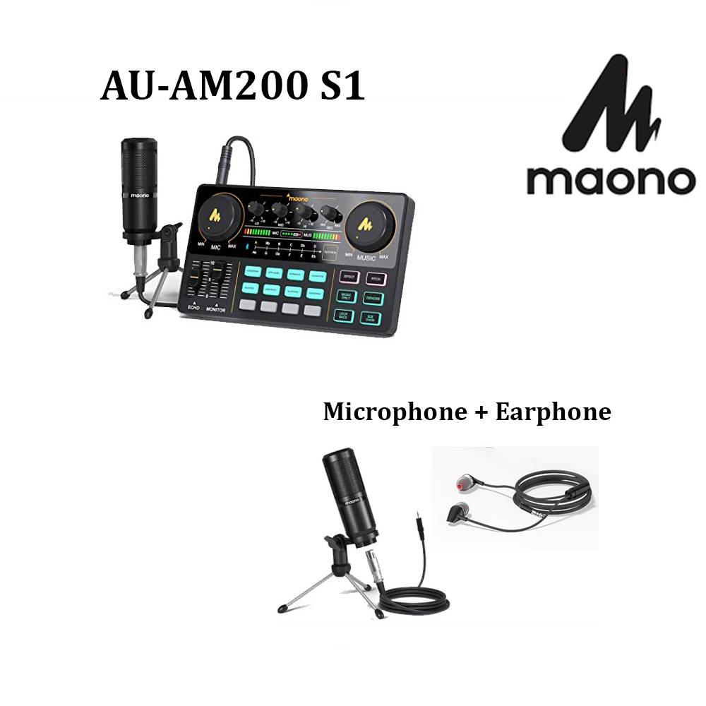 Maono MAONOCASTER Lite AU-AM200 Portable All-In-One Podcast Production ...