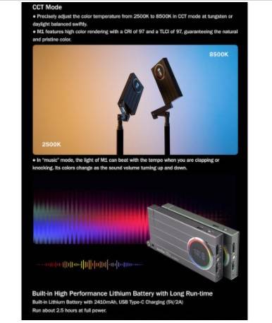 Godox RGB Mini Creative M1 On-Camera Video LED Light | Camera2u ...