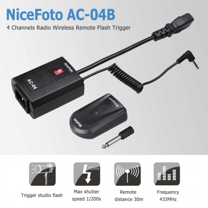 Nicefoto AC-04B 4 Channel Wireless Fm Studio Flash Trigger Transmitter+receiver| Camera2u ...