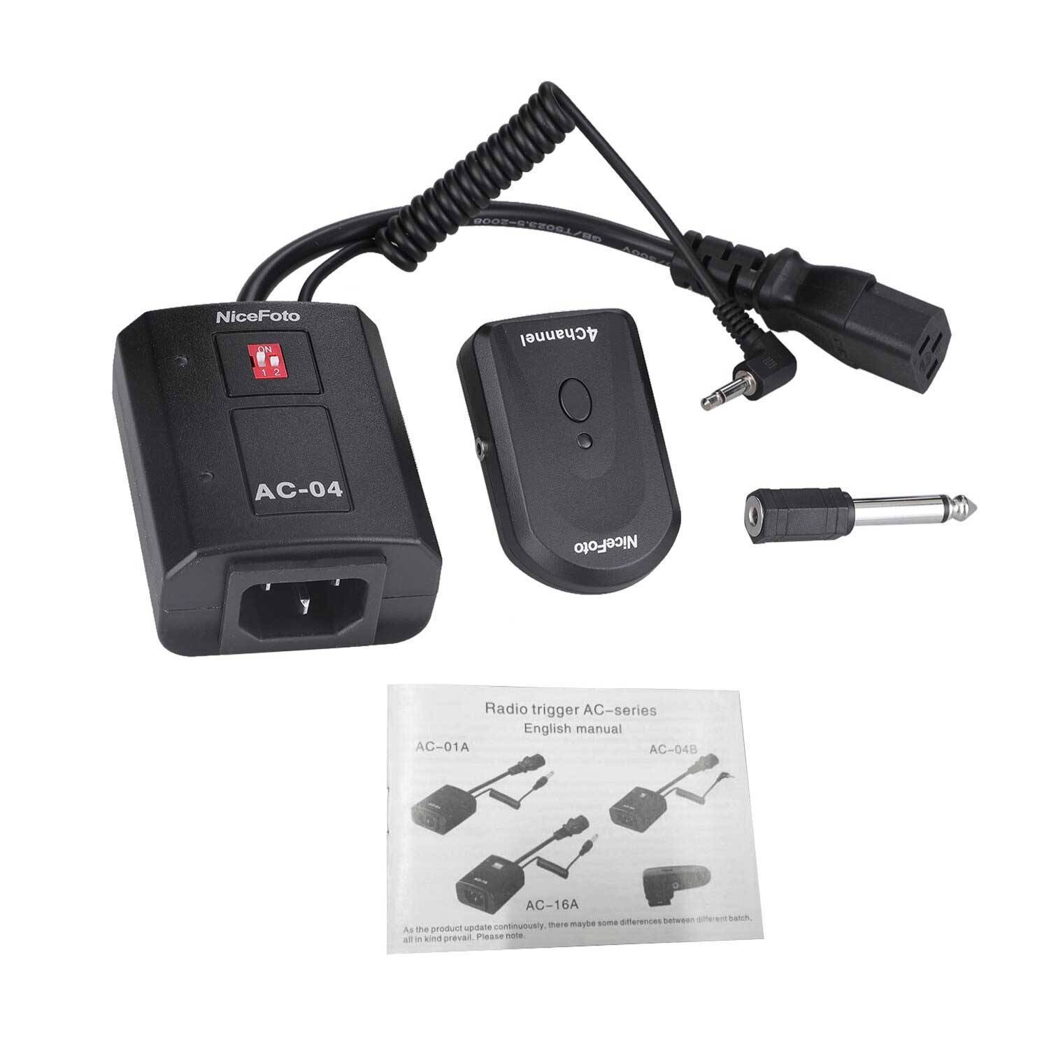 Nicefoto AC-04B 4 Channel Wireless Fm Studio Flash Trigger Transmitter ...