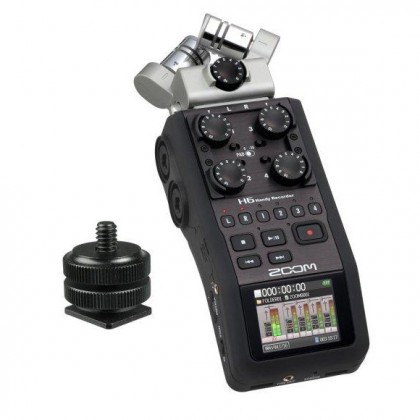 Zoom H6 Handy Digital Audio Sound Recorder + Hotshoe Mount