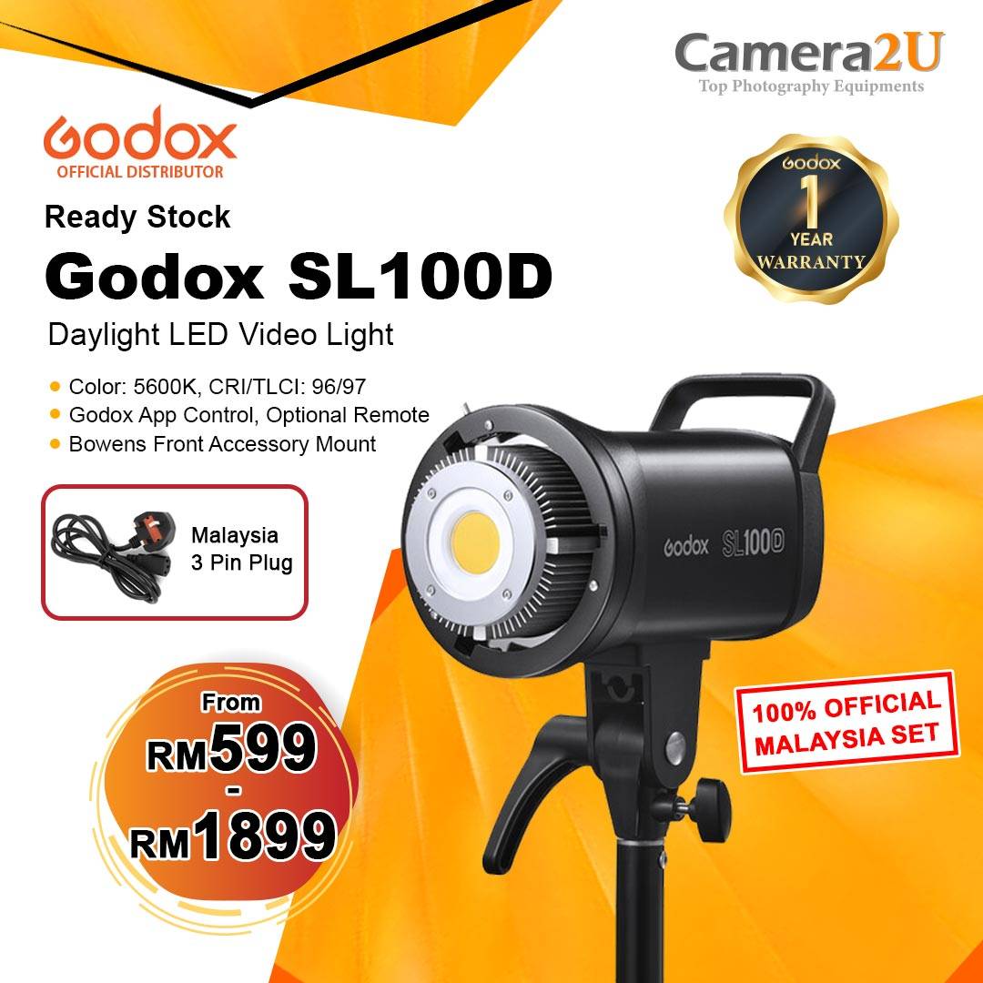 Godox SL100D Daylight LED Video Light | Camera2u Malaysia Top Camera ...