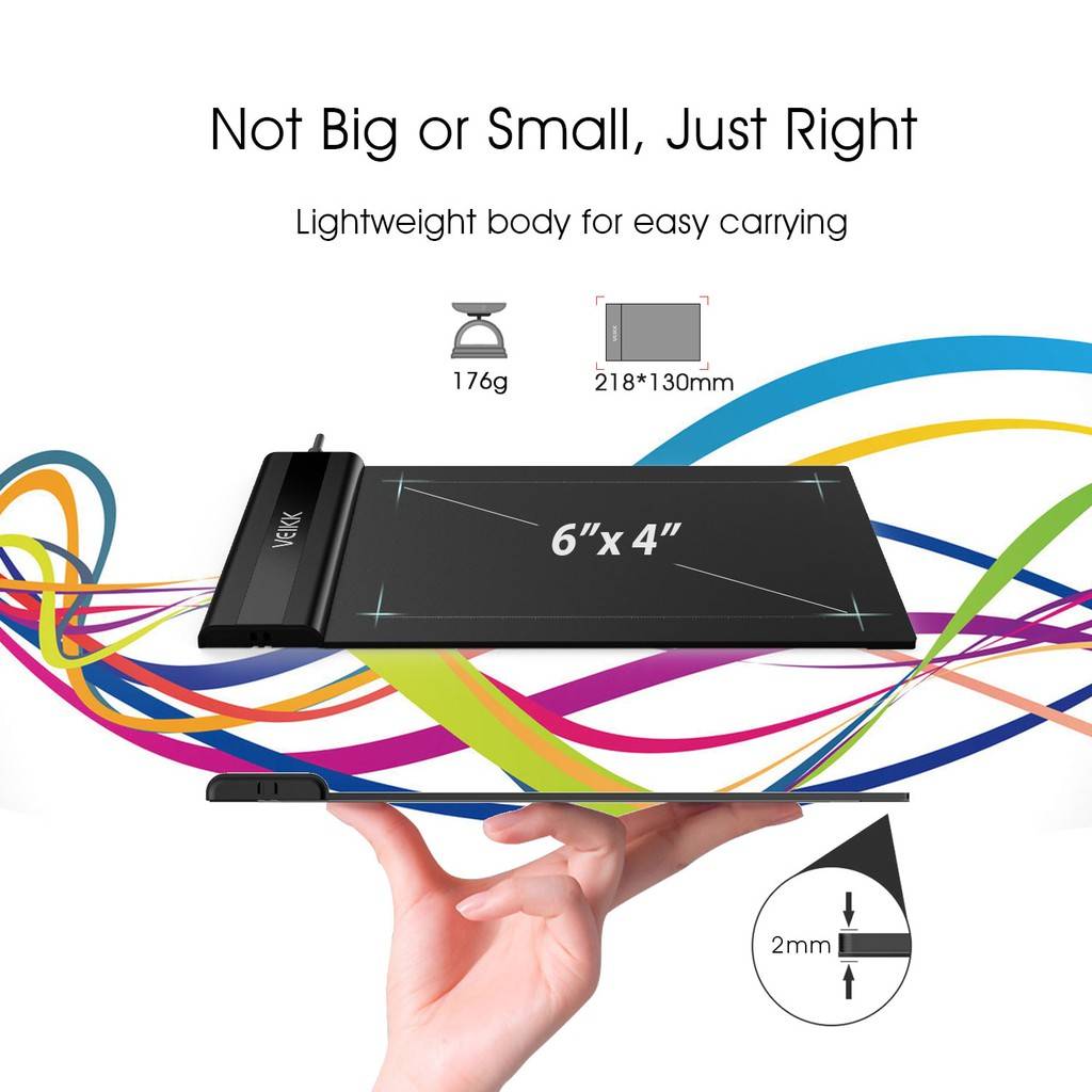 VEIKK S640 V2 6x4 Inch Tablet Digital Graphics Drawing Pen Tablet Ultra ...