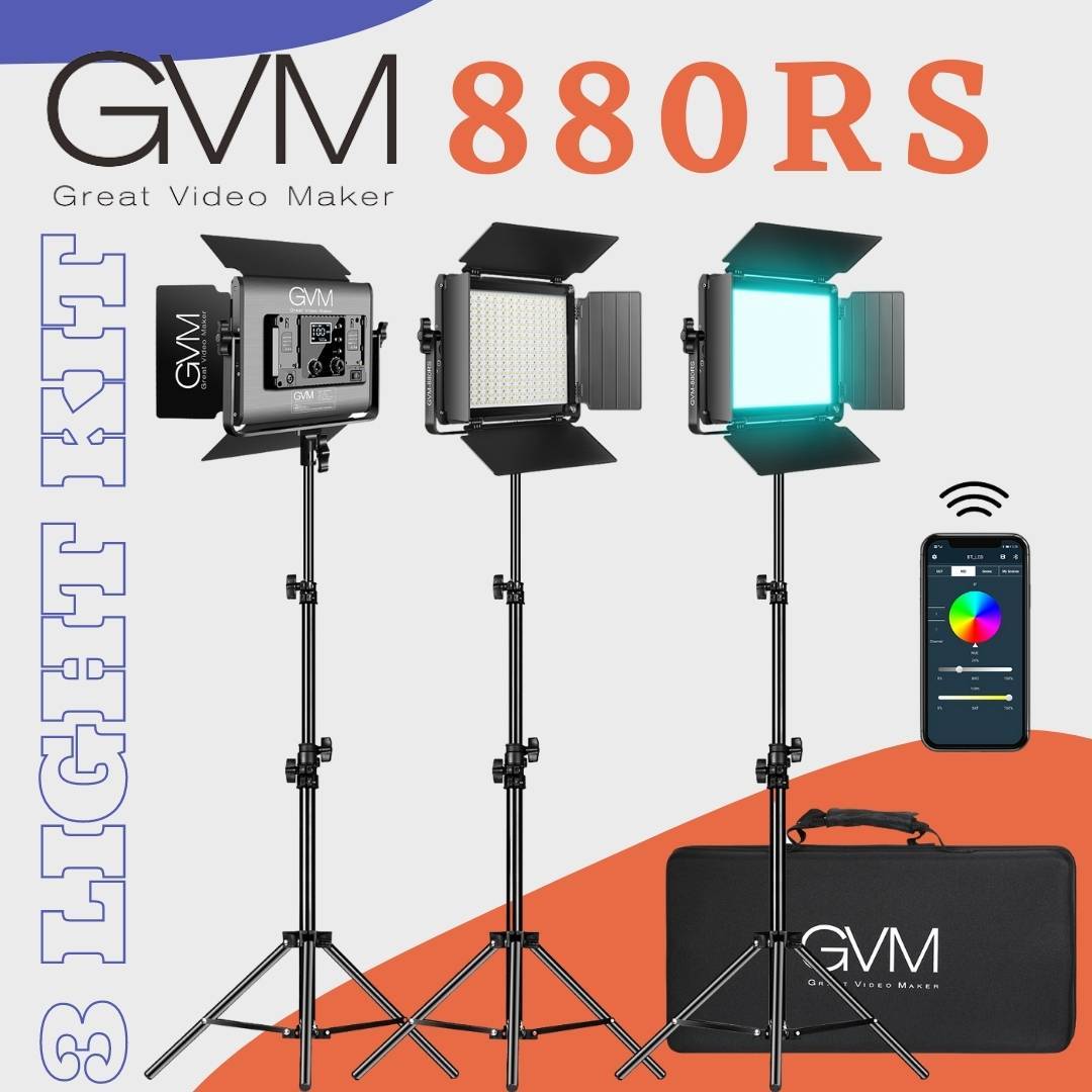 GVM 880RS 60W 3 Light Kit RGB Bi-Color And High Power Video Light 752 ...