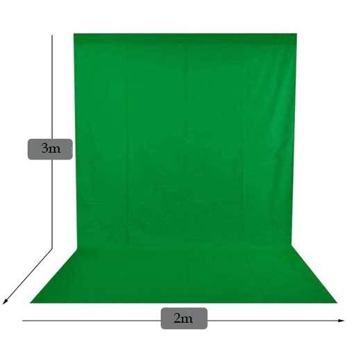 2x3m Green Screen Muslin High Quality Cloth with Stitched Pocket Easy ...