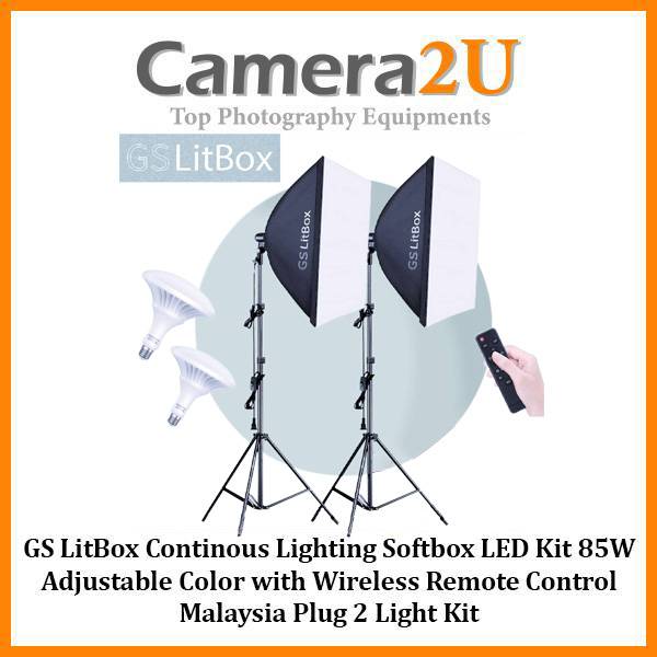 GS LitBox Continous Lighting Softbox LED Kit 85w Adjustable Color with ...