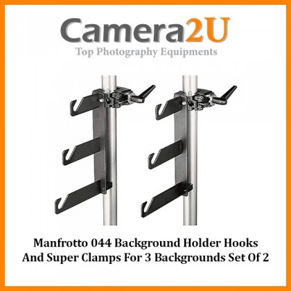 Manfrotto 044 Background Holder Hooks And Super Clamps For 3 Backgrounds Set Of 2 | Camera2u ...