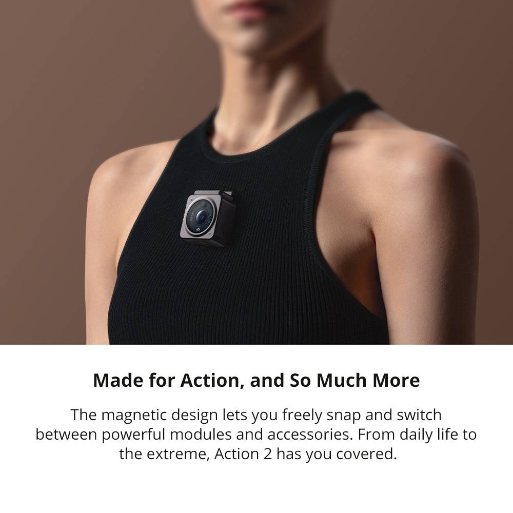 DJI Action 2 Magnetic 4K Full HD Action Camera 10m Waterproof Wide 155 ...