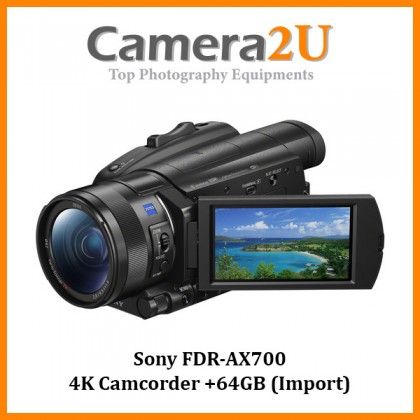 Sony FDR-AX700 FDR AX700 4K Camcorder +64GB (Import) | Camera2u ...