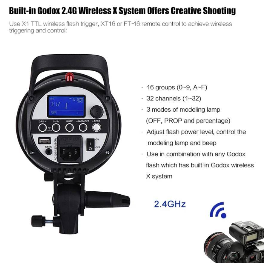 Godox SK400II-V Studio Strobe Light Only Wireless System with LCD ...