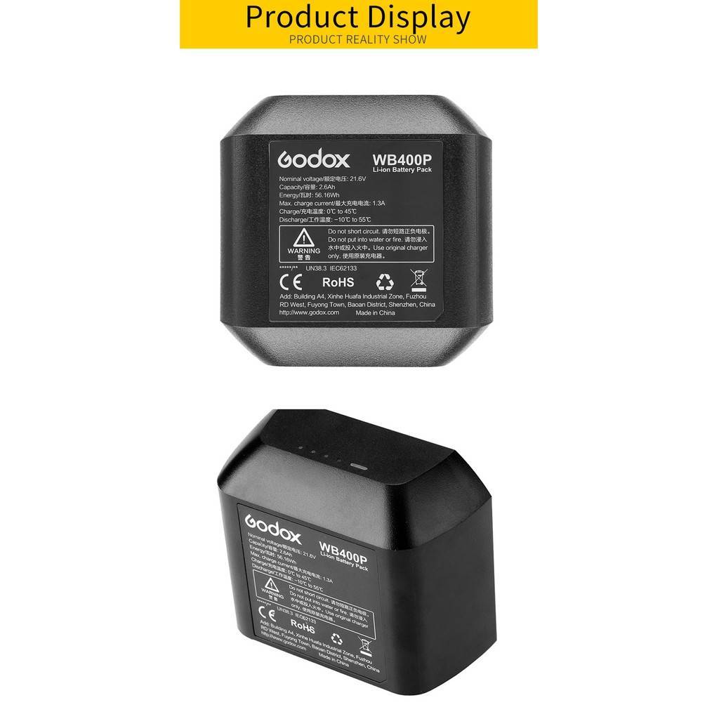 Godox WB400P For AD400Pro Li-ion Battery WB400P External Flash Light ...