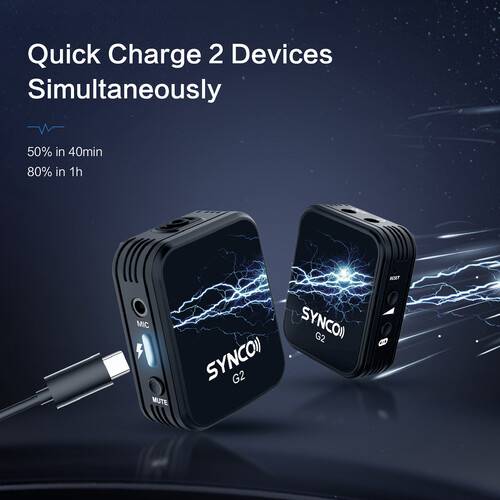 SYNCO WAir-G2-A2 Ultracompact 2-Person Digital Wireless Microphone System for Mirrorless/DSLR ...