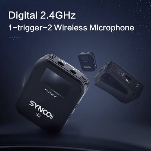 SYNCO WAir-G2-A2 Ultracompact 2-Person Digital Wireless Microphone System for Mirrorless/DSLR ...