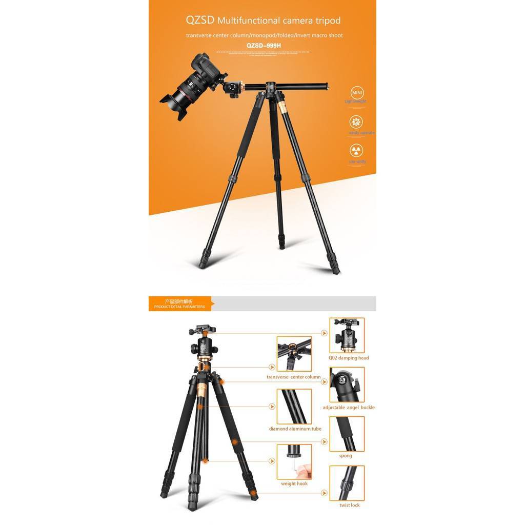Beike Q999H Professional Transverse Center Column Tripod | Camera2u ...