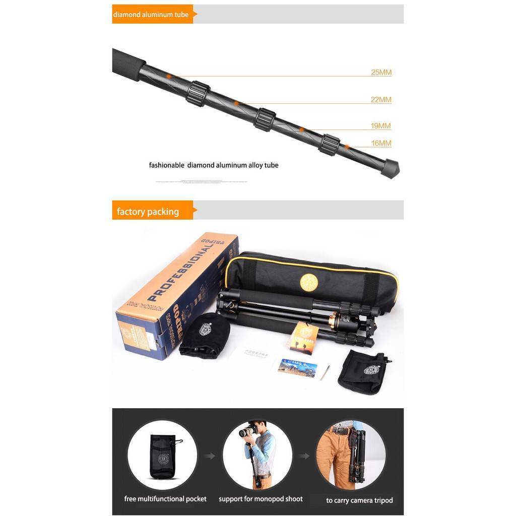 Beike Q999H Professional Transverse Center Column Tripod | Camera2u ...
