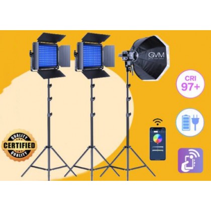 GVM 680RS RGB Led 2 Light Panel Kit and LS-P80S II Led Day Light With ...