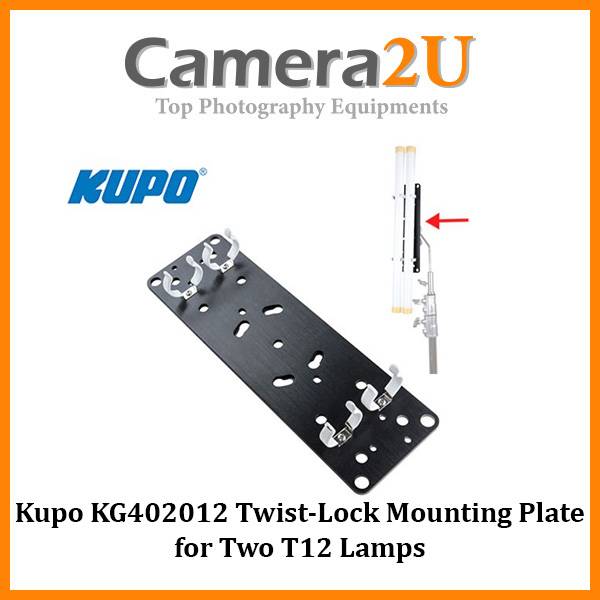 Kupo KG402012 Twist-Lock Mounting Plate for Two T12 Lamps | Camera2u ...