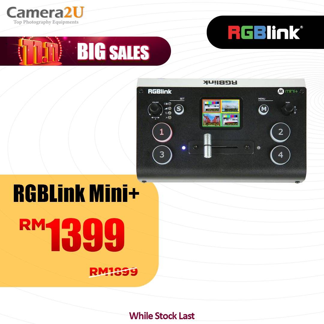 RGBlink Mini+ Video Switcher with 4 x HDMI Inputs (PTZ/Logo/Chroma Key ...