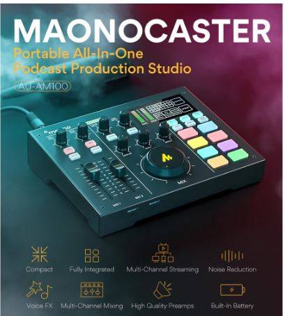 MAONO AU-AM100 AM100 Professional Audio Interface Sound Card Mixer ...