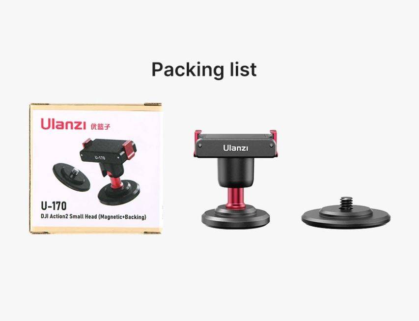 Ulanzi U-170 U170 Magnetic Quick Release Ball Head with Cold Shoe for DJI Action 2 | Camera2u ...