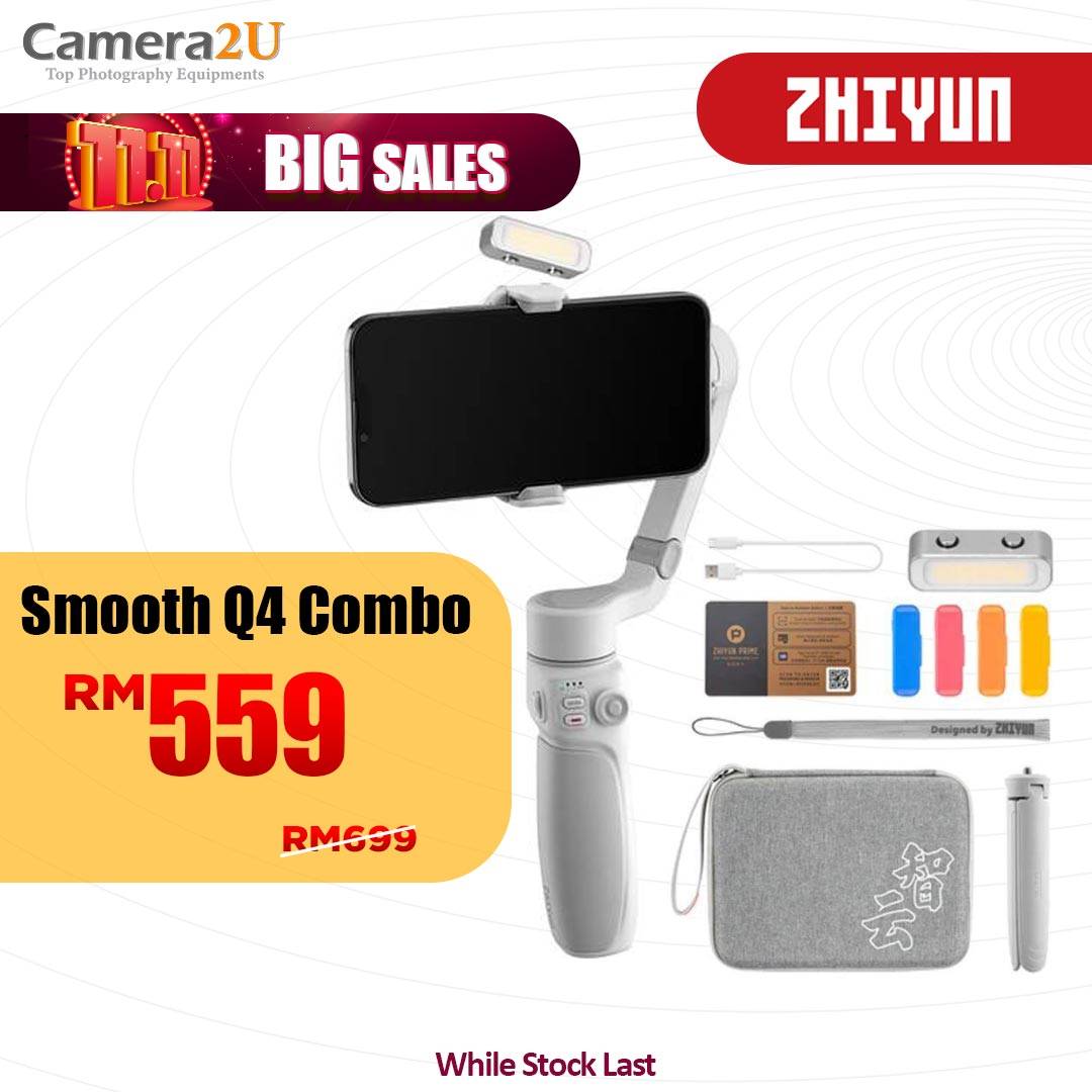Zhiyun-Tech Smooth Q4 Smartphone Gimbal Stabilizer | Camera2u Malaysia Top Camera Equipments Store