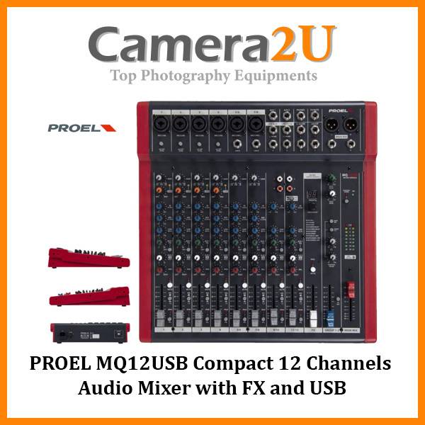 PROEL MQ12USB Compact 12 Channels Audio Mixer with FX and USB (MQ12 USB ...