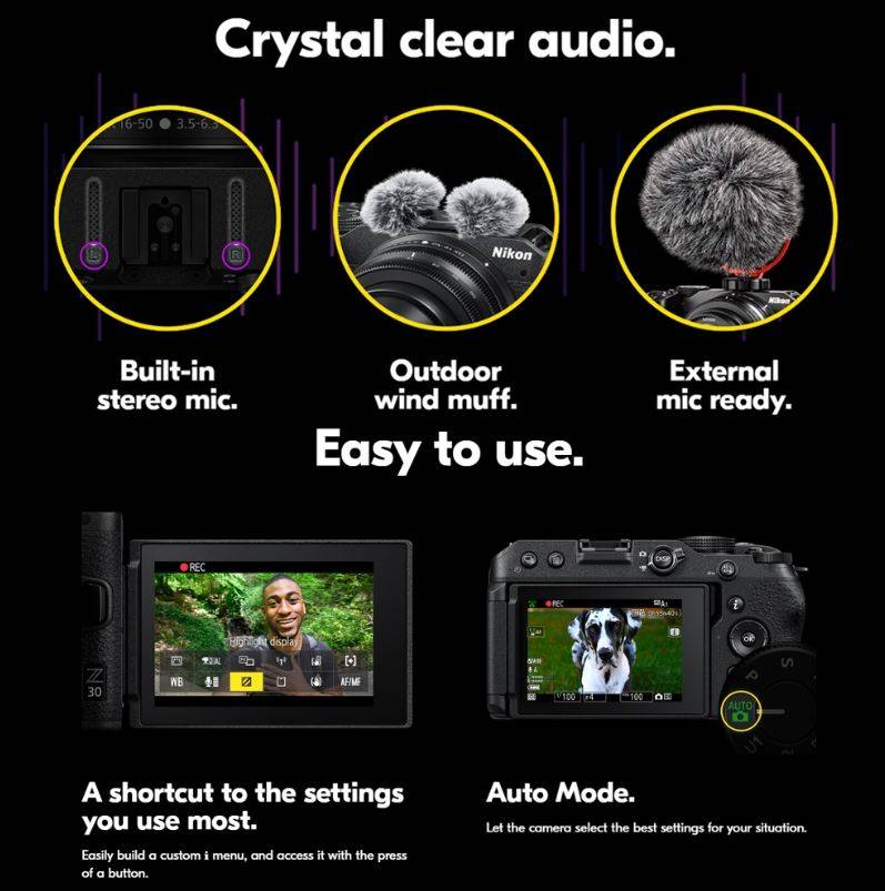 Nikon Z30 Mirrorless Camera with NIKKOR Z DX 16-50mm & 50-250mm Lens ...