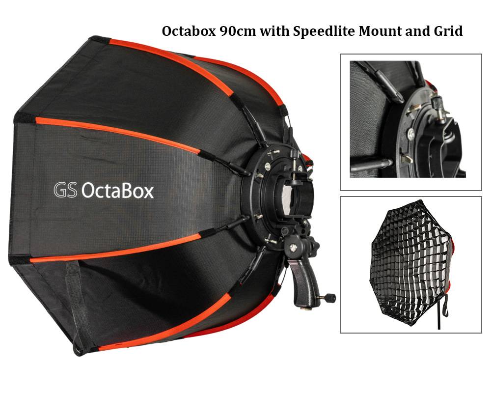 GS Octabox 90cm with Interchangeable Speedlite & Bowen Mount Easy Fold ...