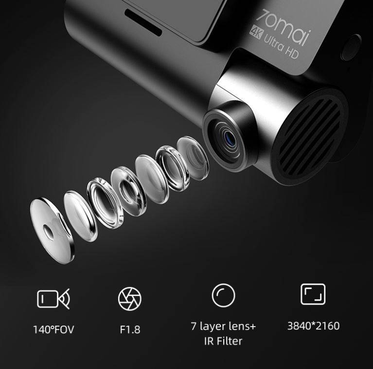 70mai A800S 4K Ultra HD Dash Cam Rear Cam Dual Vision App Control 24H ...