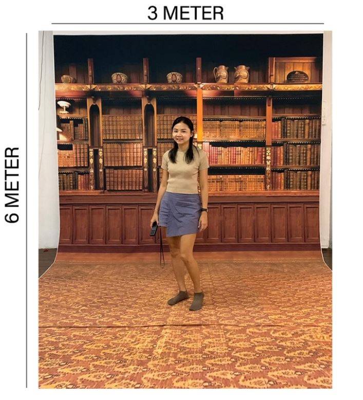 Onsmo Backdrop Library for Convocation Rak Buku 3x6m (Printed ...