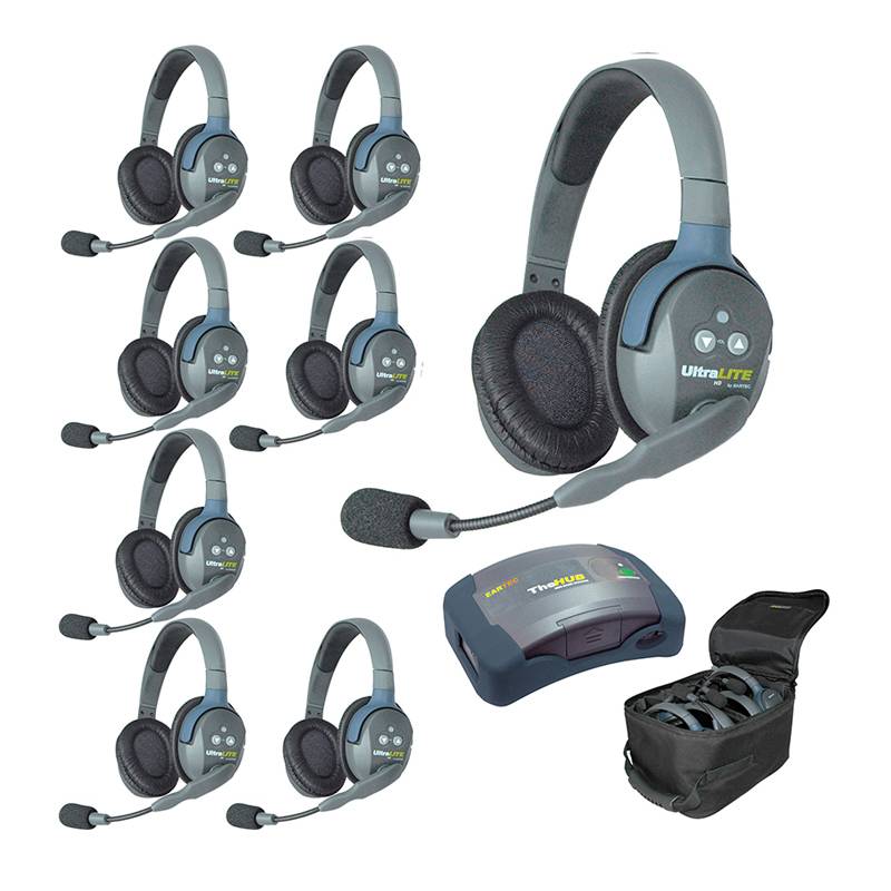 Eartec HUB8D UltraLITE 8-Person HUB Intercom System with 8 Double ...