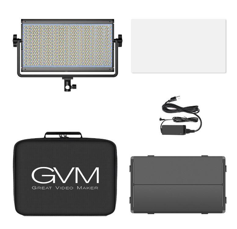GVM-1500D 75W Powerful Bi-Color RGB Video Panel Light Single Light Kit ...