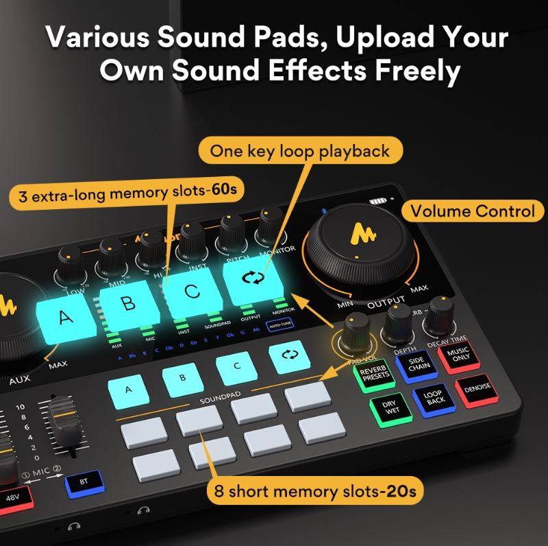 Maono AME2 AME2A Professional Sound Card Condenser Microphone Set ...