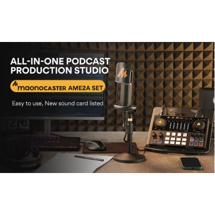 Maono AME2 AME2A Professional Sound Card Condenser Microphone Set Maonocaster Studio Audio ...
