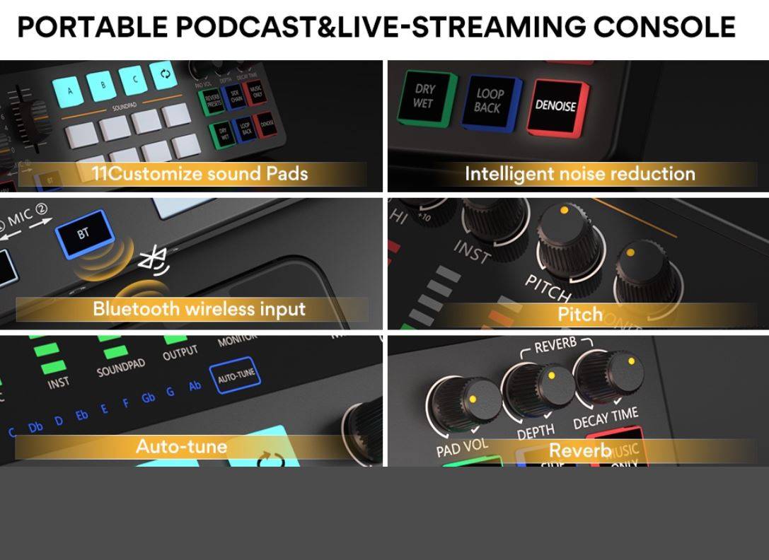 Maono AME2 AME2A Professional Sound Card Condenser Microphone Set Maonocaster Studio Audio ...