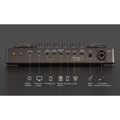 Maono AME2 AME2A Professional Sound Card Condenser Microphone Set ...