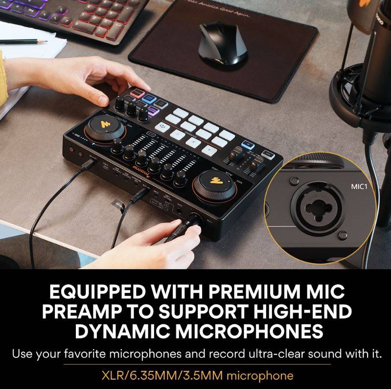 Maono AME2 AME2A Professional Sound Card Condenser Microphone Set Maonocaster Studio Audio ...