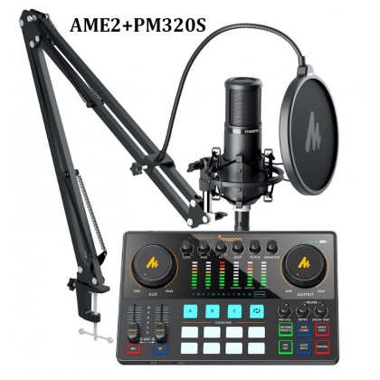 Maono AME2 AME2A Professional Sound Card Condenser Microphone Set Maonocaster Studio Audio ...