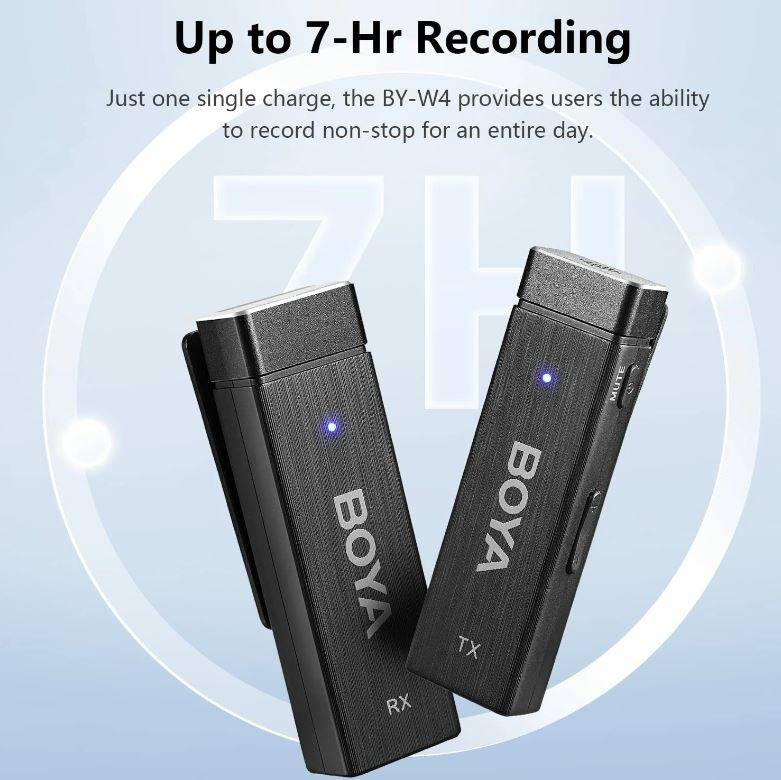 Boya BY-W4 Ultracompact 2.4GHz Four-Channel Wireless Clip-On Microphone ...