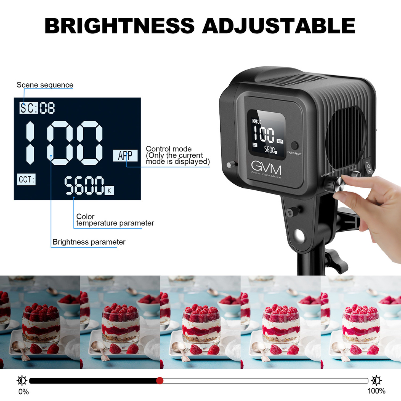 GVM SD80D 80W Portable Bi-Color Spotlight Daylight Can Use Battery ...