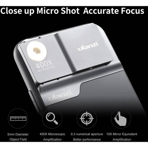 Ulanzi 400X Microscope Phone Lens Case Kit for Iphone 11 Pro Bulit-in ...